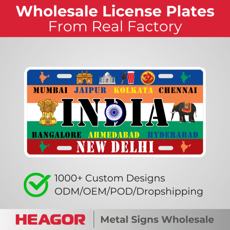 India New Delhi Custom Souvenir License Plates