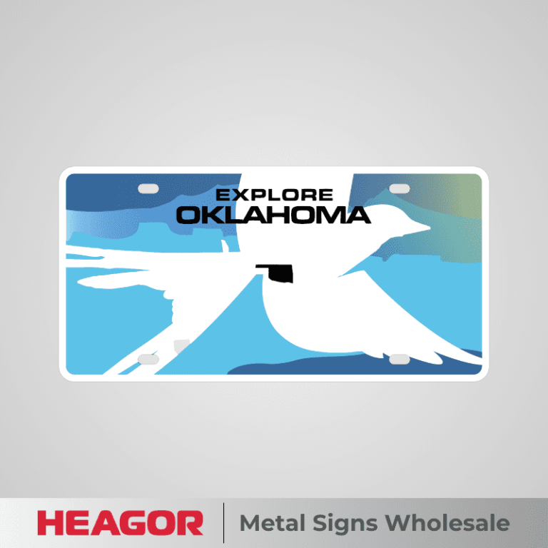 Oklahoma Blue Colorful License Plate of Alu and Reflex Materials