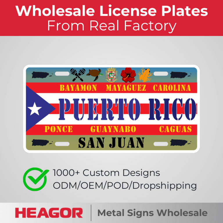 Puerto Rico Souvenir License Plates for Car Front Custom Plate