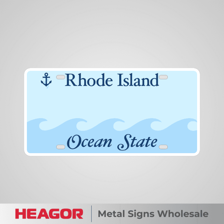 Rhode Island Light Blue Number Plate Blanks of Ocean State