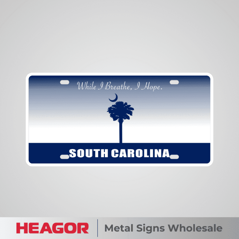 South Carolina Blue Car Tag Blank