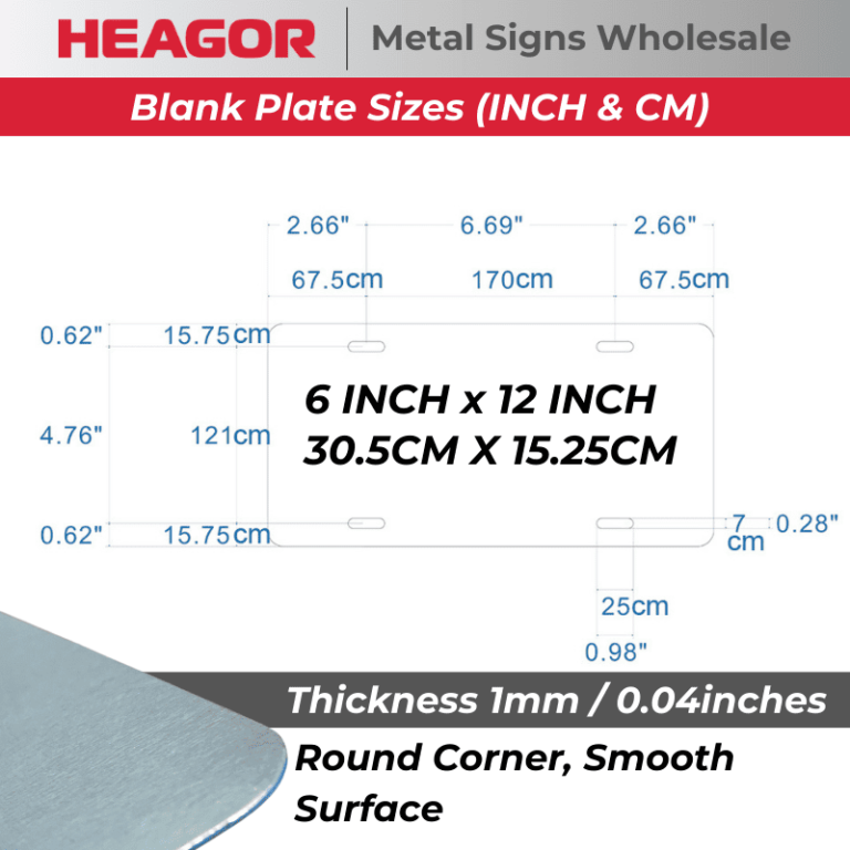 Blank Plain License Plate Blank, White Color, 6x12inch US size